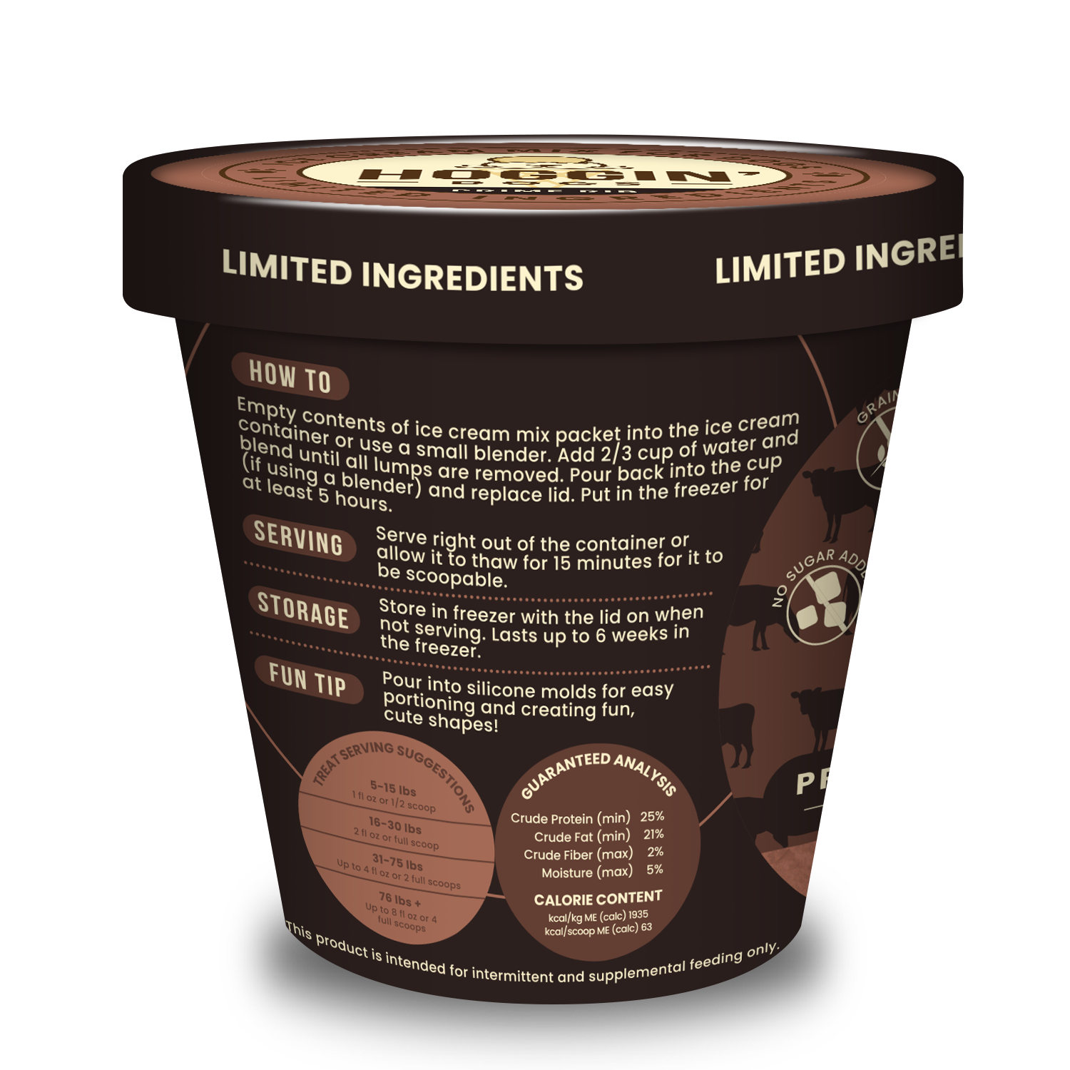 Puppy Cake - Hoggin' Dogs Ice Cream Mix - Prime Rib, Pint Size, 4.65 oz ...