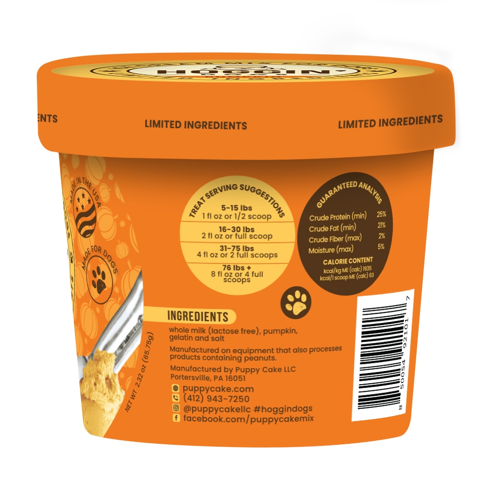 Puppy Cake - Hoggin' Dogs Ice Cream Mix - Pumpkin, Cup Size, 2.32 oz #8HDPK
