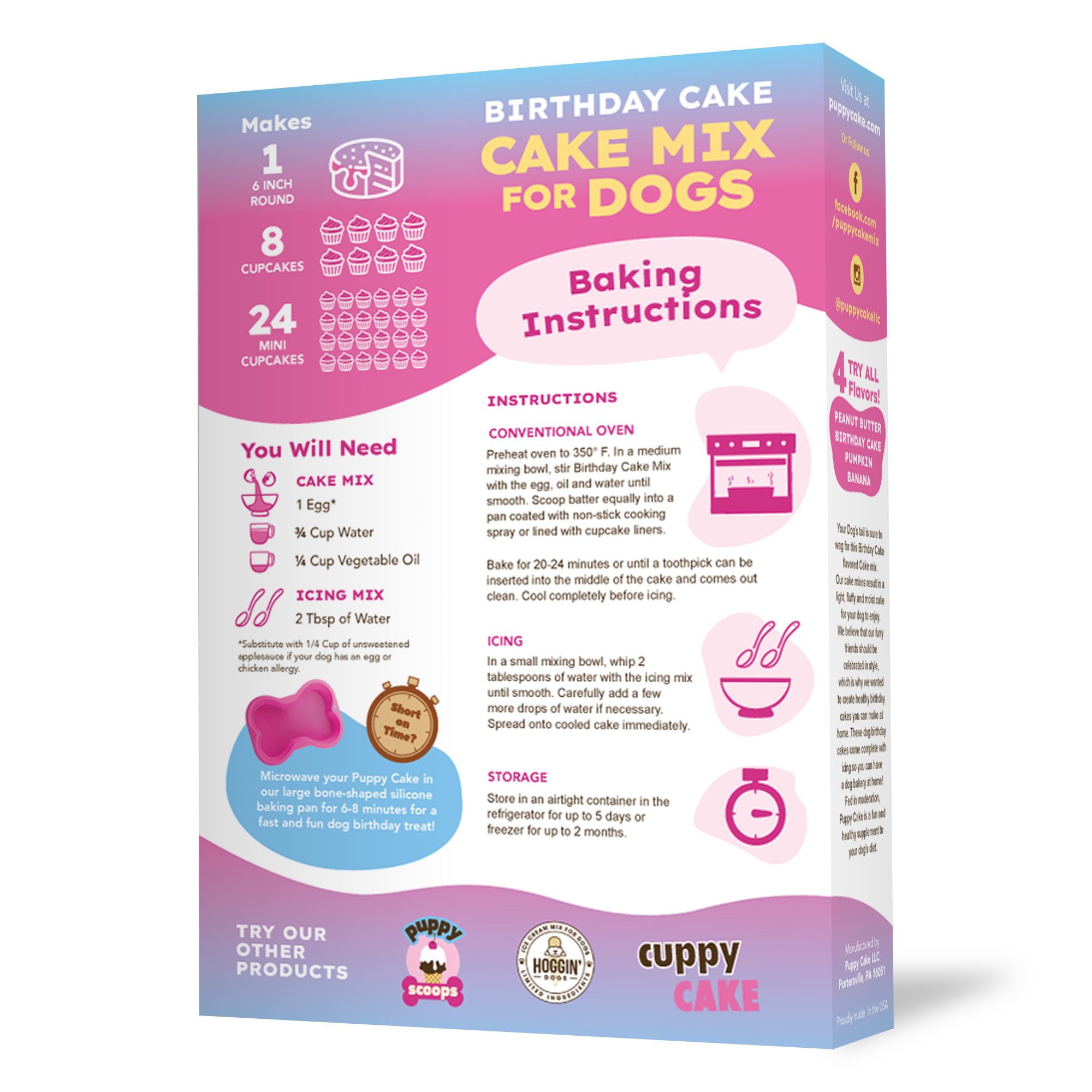Puppy Cake Mix - Birthday Cake Flavored with Sprinkles