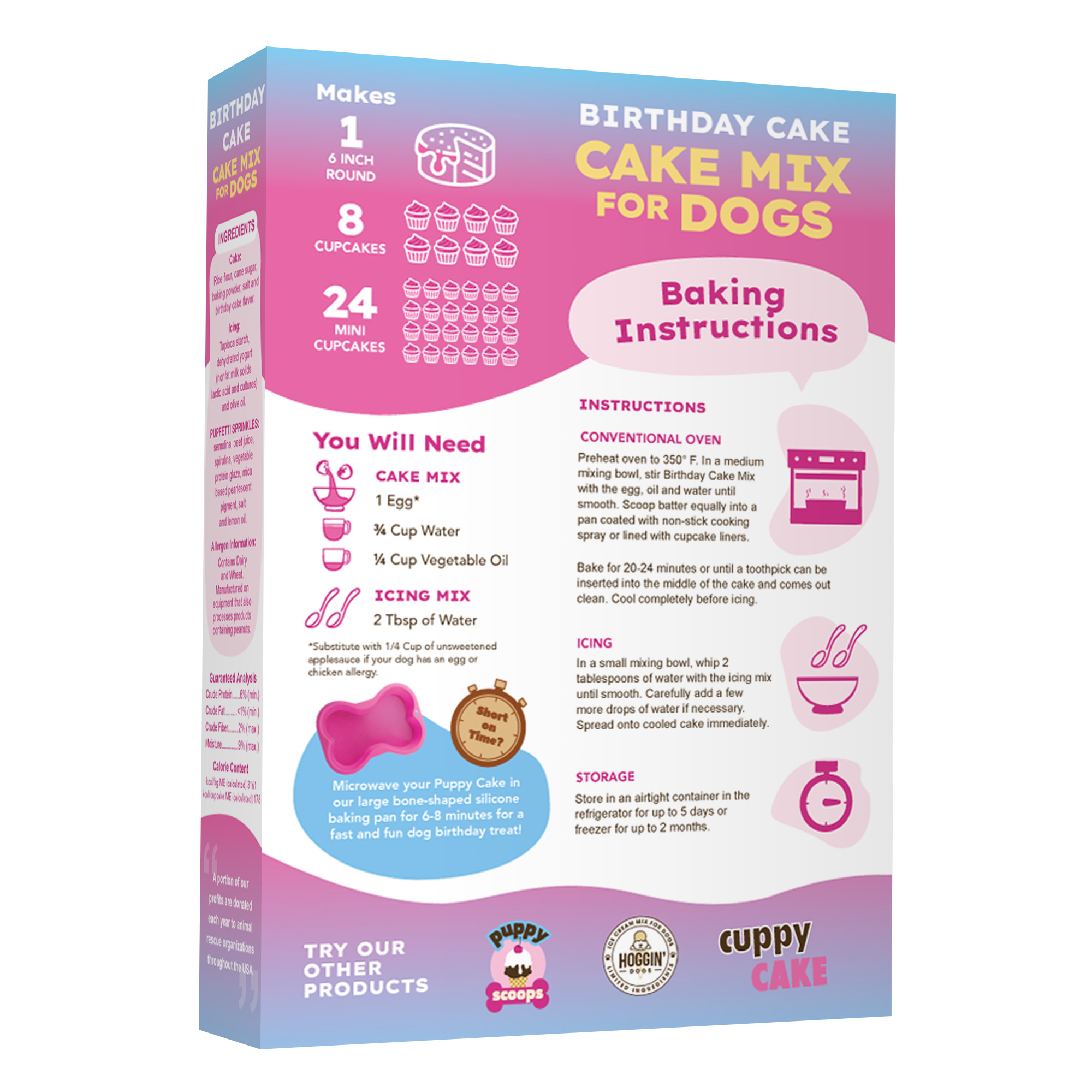 Puppy Cake Mix - Birthday Cake Flavored with Sprinkles